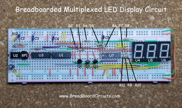Multiplexed LED Display Circuit - BreadBoardCircuits.com