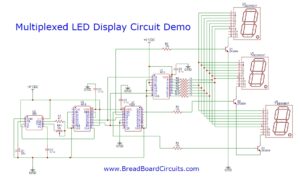 Multiplexed LED Display Circuit - BreadBoardCircuits.com