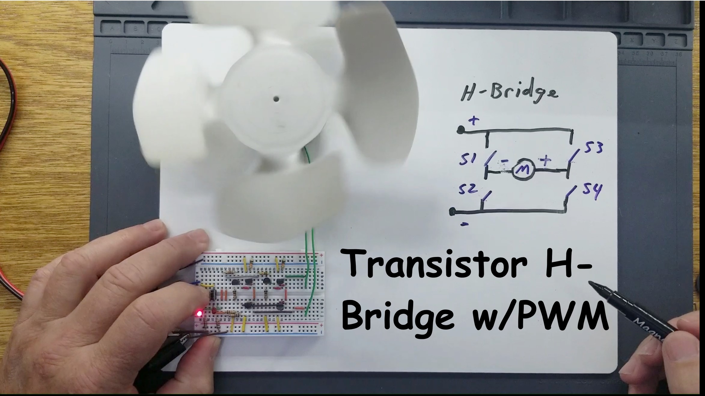 Transistor H-Bridge Circuit - BreadBoardCircuits.com